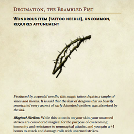 Decimation, the Brambled Fist - Objects - Kanka