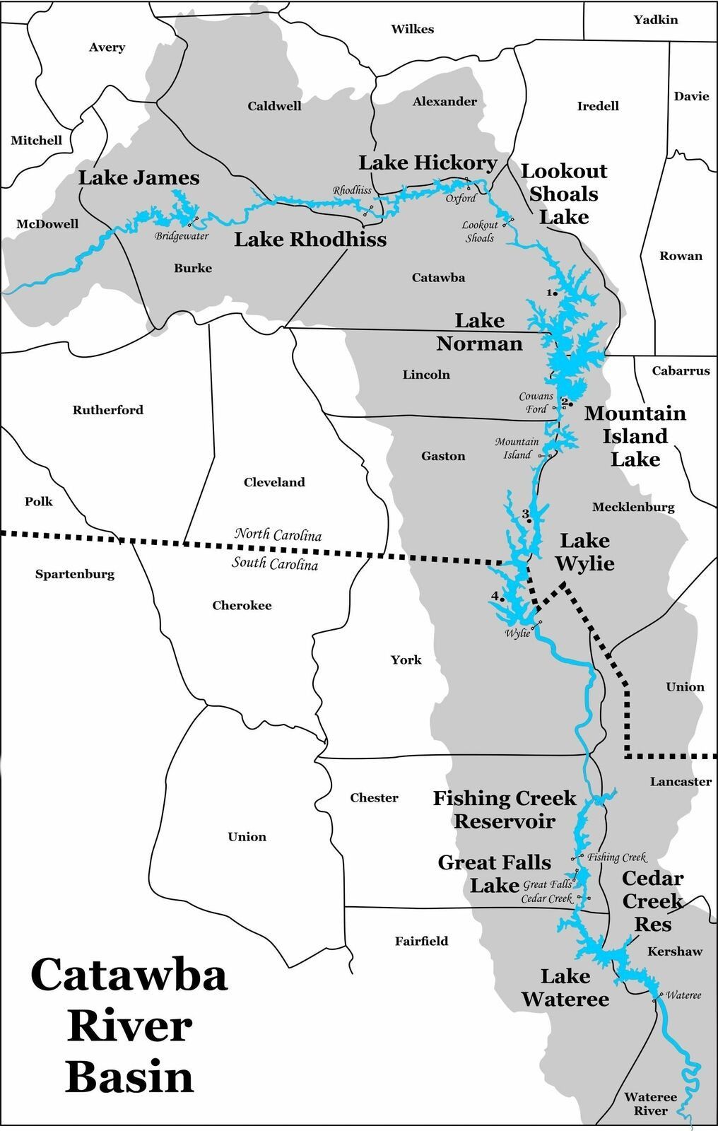 The Catawba River (Yeh Is'Wah H'reh) - Locations